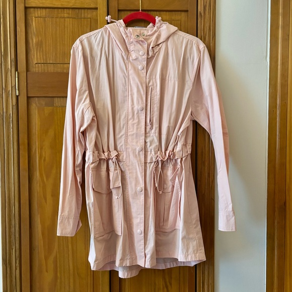 J. Crew | Jackets & Coats | J Crew Blush Pink Hooded Rain Coat | Poshmark